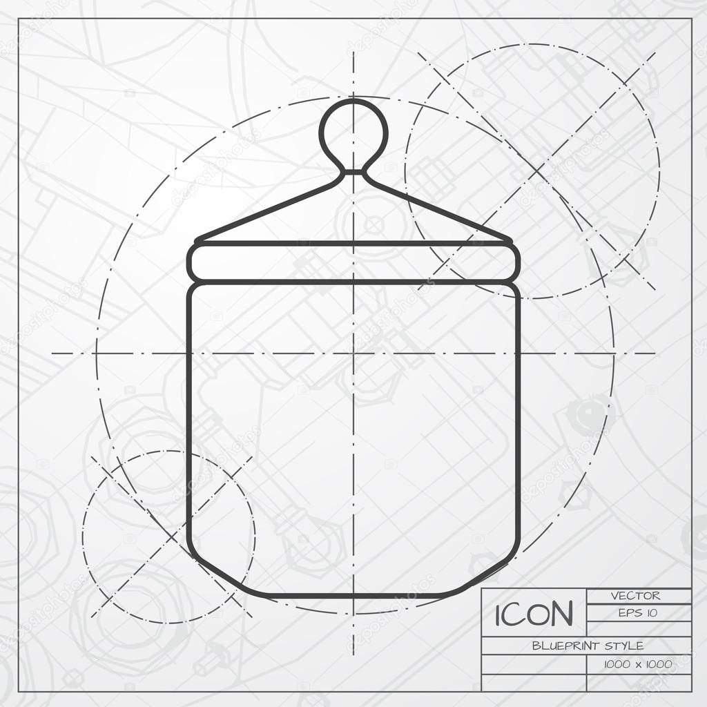 Kitchen pot on blueprint background Stock Vector Image by ©mara ...