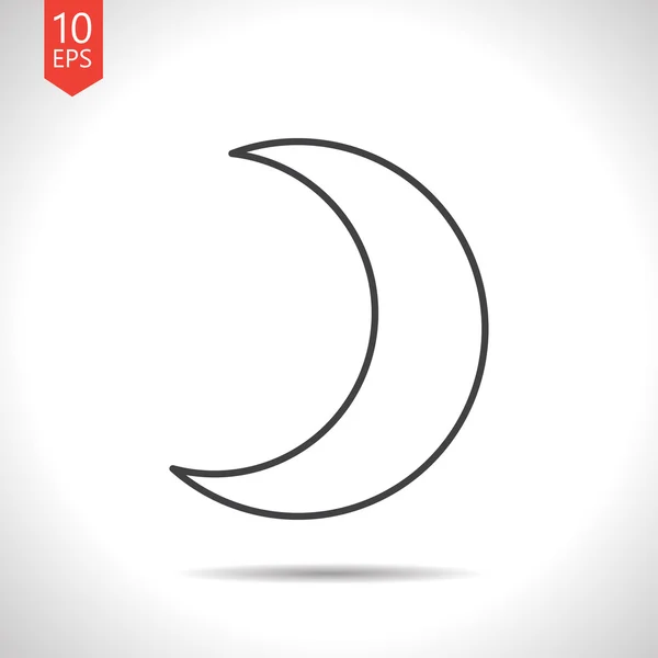 Simple Moon Weather Symbol Linear Icon Thin Outline Sticker Style Stock ...