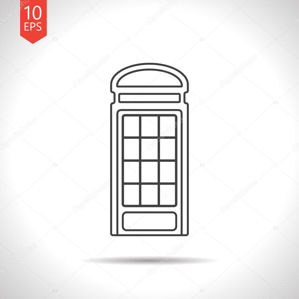 Flat telephone box icon Stock Vector Image by ©mara_lingstad #90110812