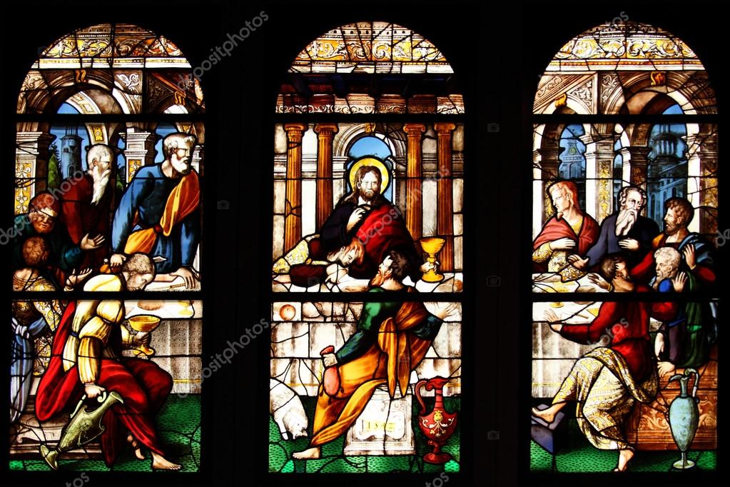 The Last Supper, Stained Glass Window ⬇ Stock Photo, Image by ...