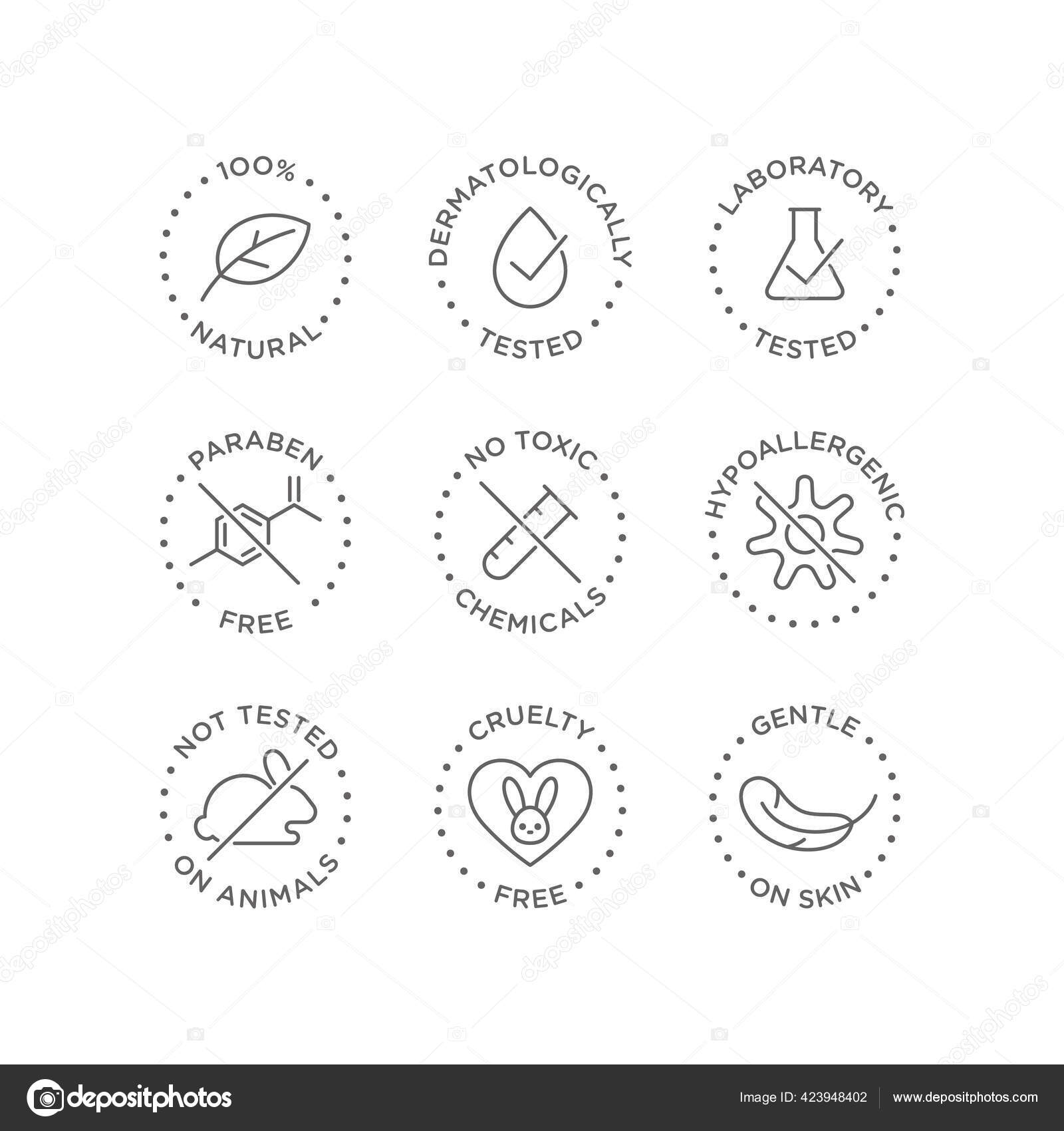 Cosmetics Isolated Product Vector Icon Set Badge Line Art Style Stock ...