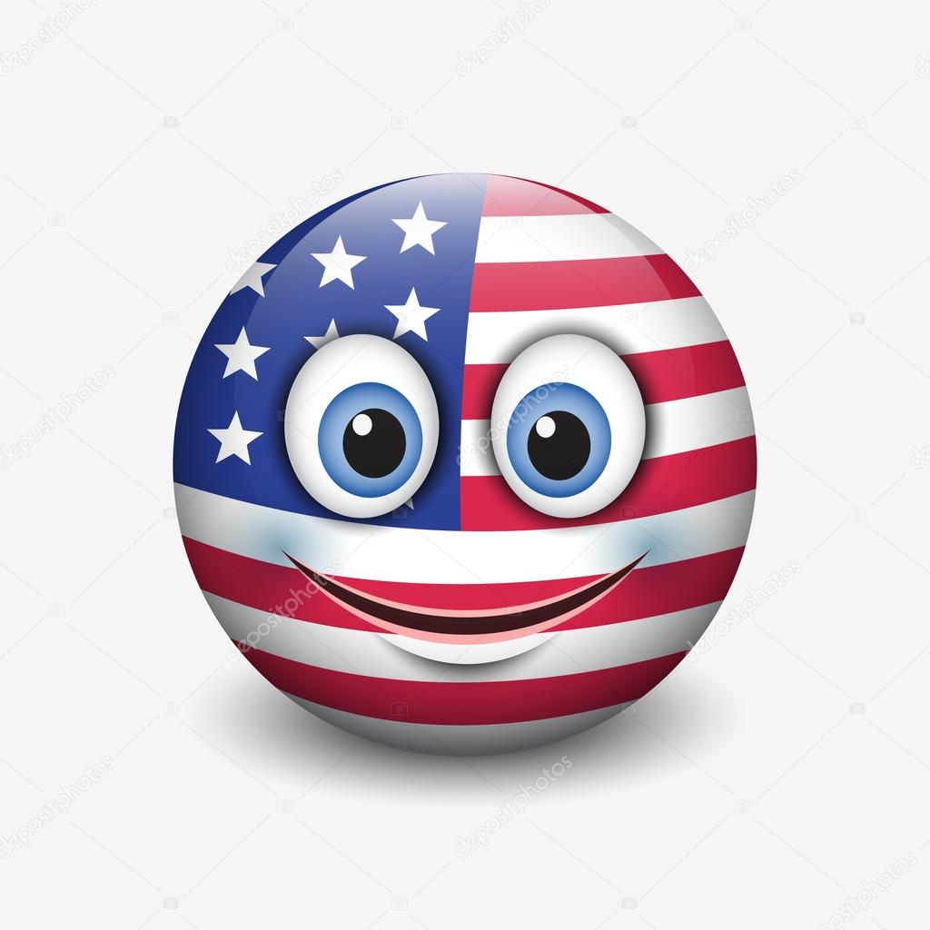 Emoticon con bandera de Estados Unidos de América 2022