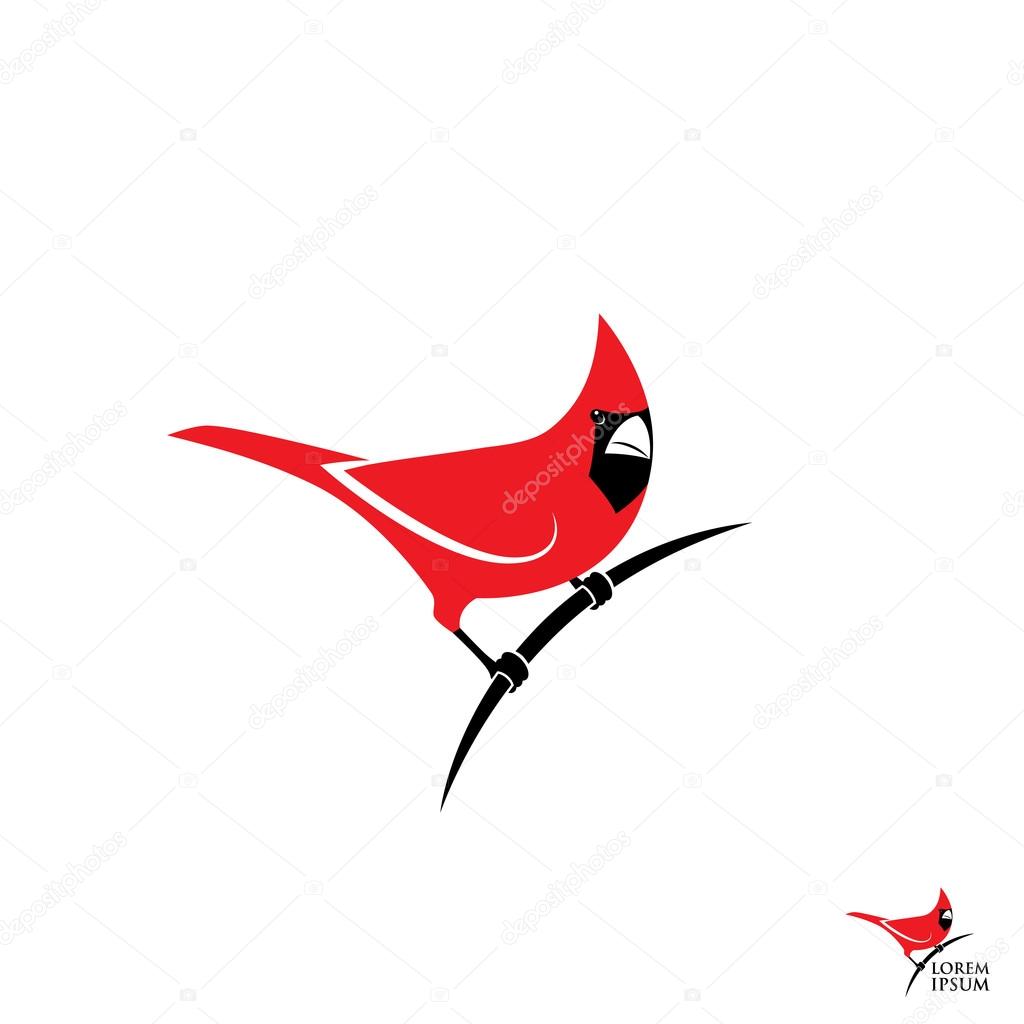 Northern red cardinal bird sign Stock Vector by ©I.Petrovic 123691086