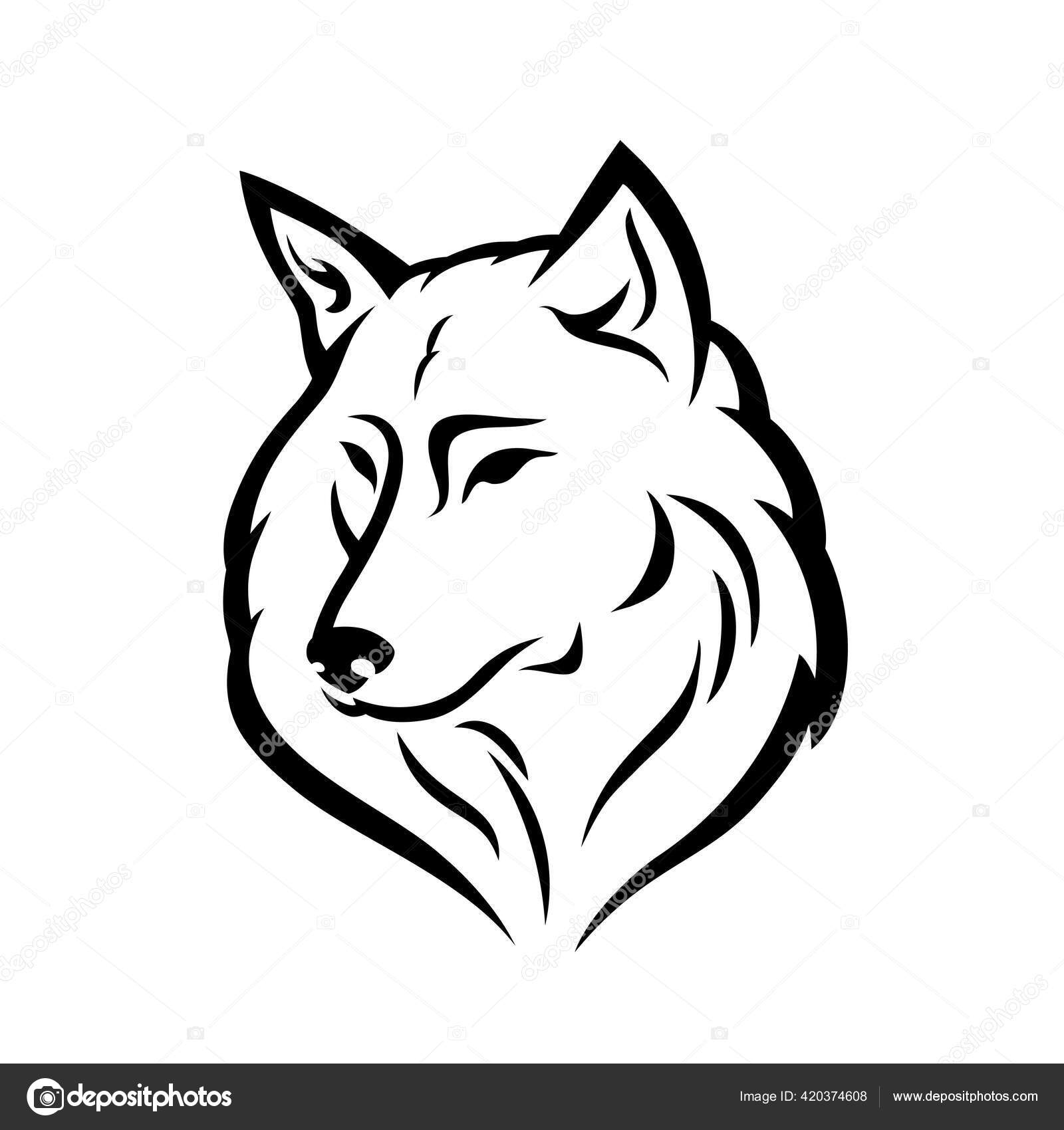 Wolf Face Outline Simple