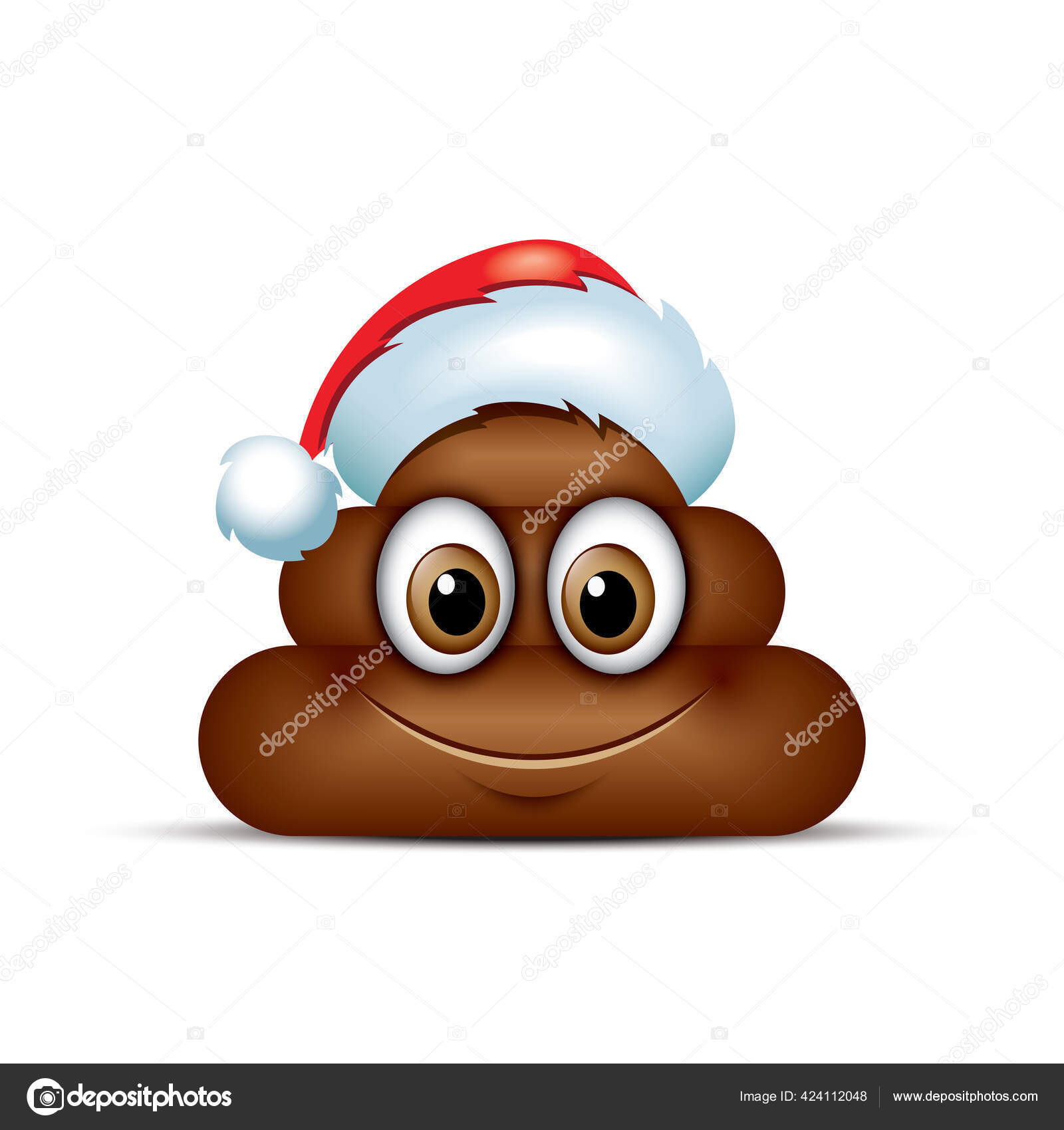 Ilustración Vectorial Emoji Caca Sombrero Santa Vector de stock por ©I ...