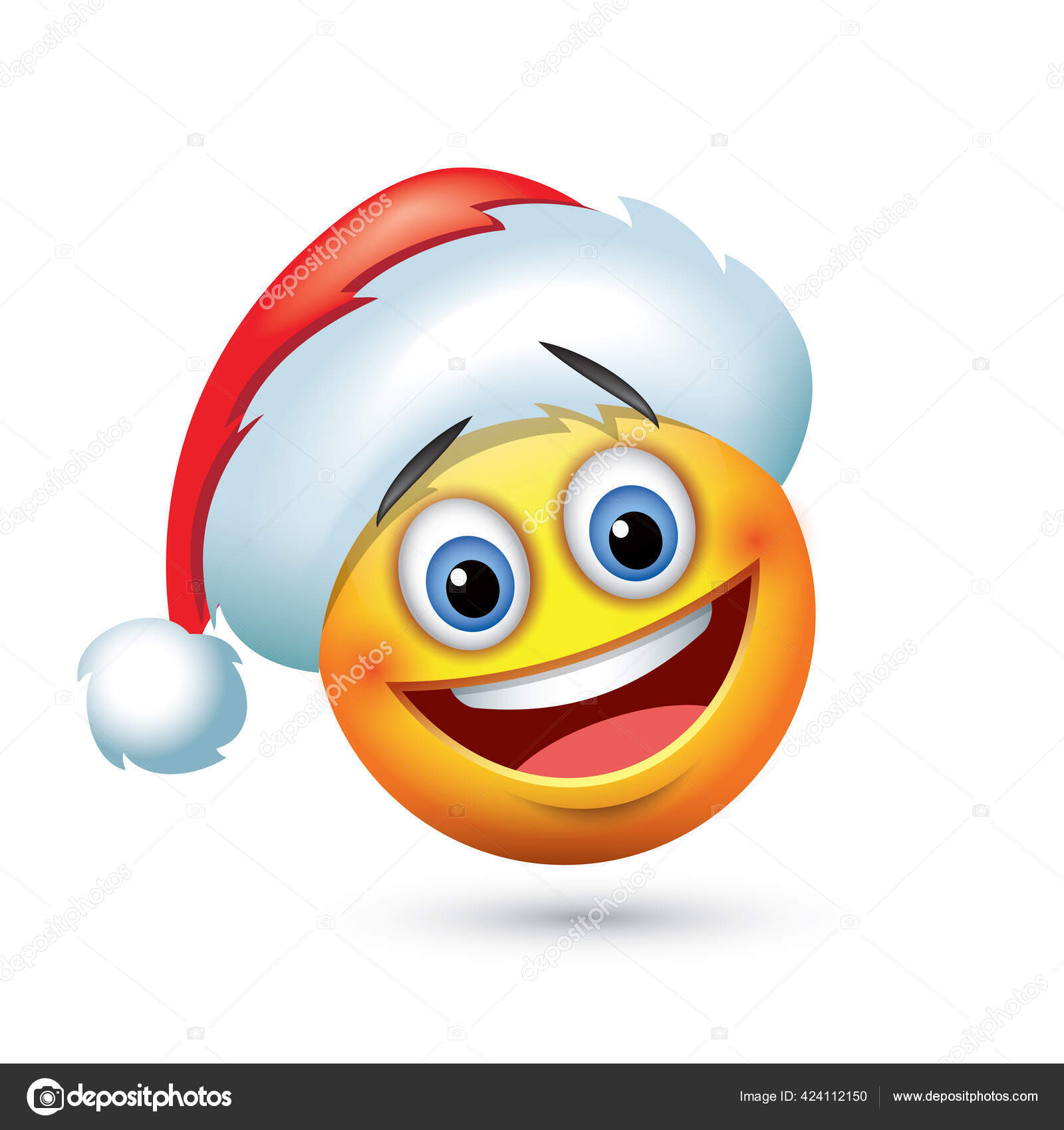 Smiley Face With Santa Hat