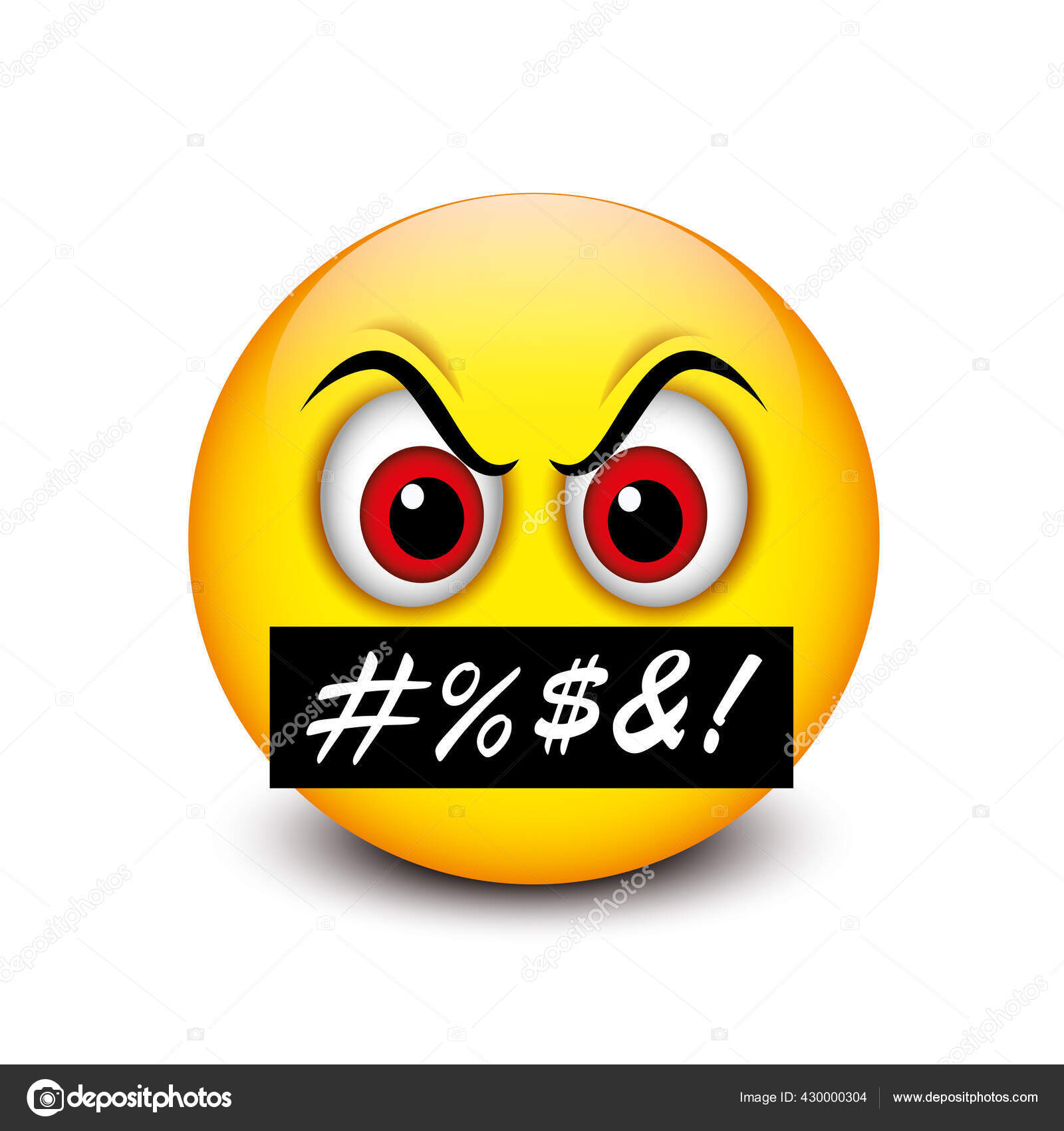 Angry Smiley Emoticon Icon Vector Illustration Stock Vector Image by ©I ...