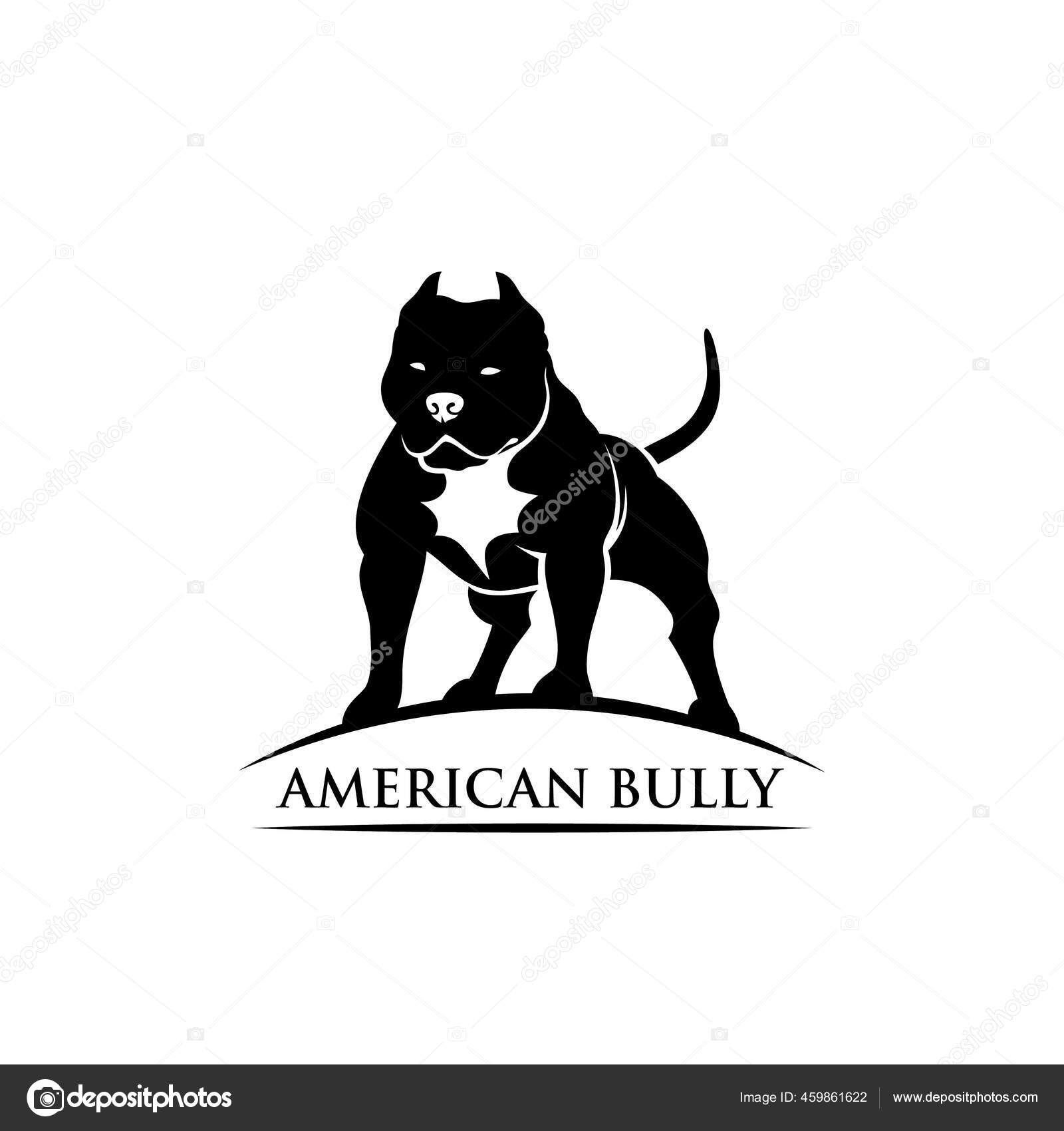 Bully Dog Logo Vector American Bully Head Dog Isolated On White