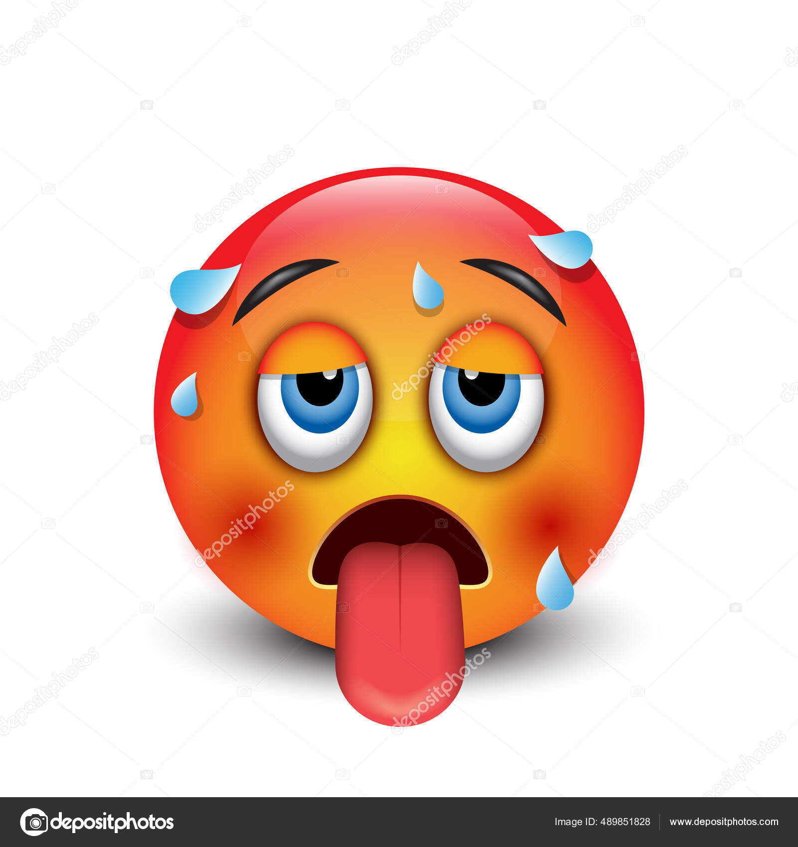 Emoji Caliente Sudoración Vector Design Art Trendy Communication ...