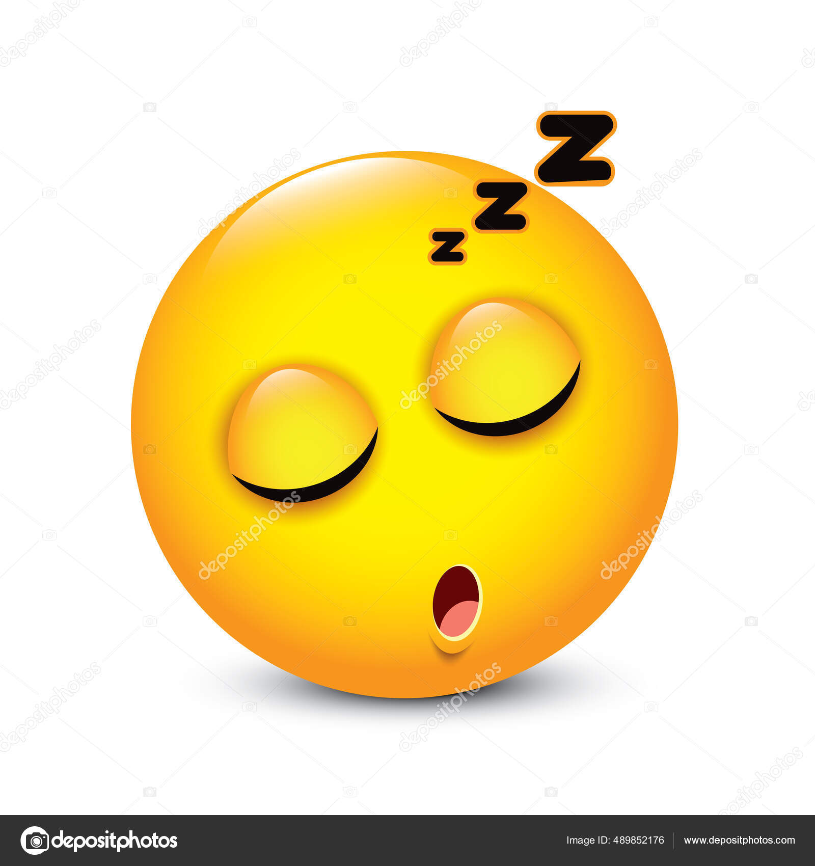 Cute Sleeping Emoticon Emoji Vector Illustration Stock Vector Image by ...