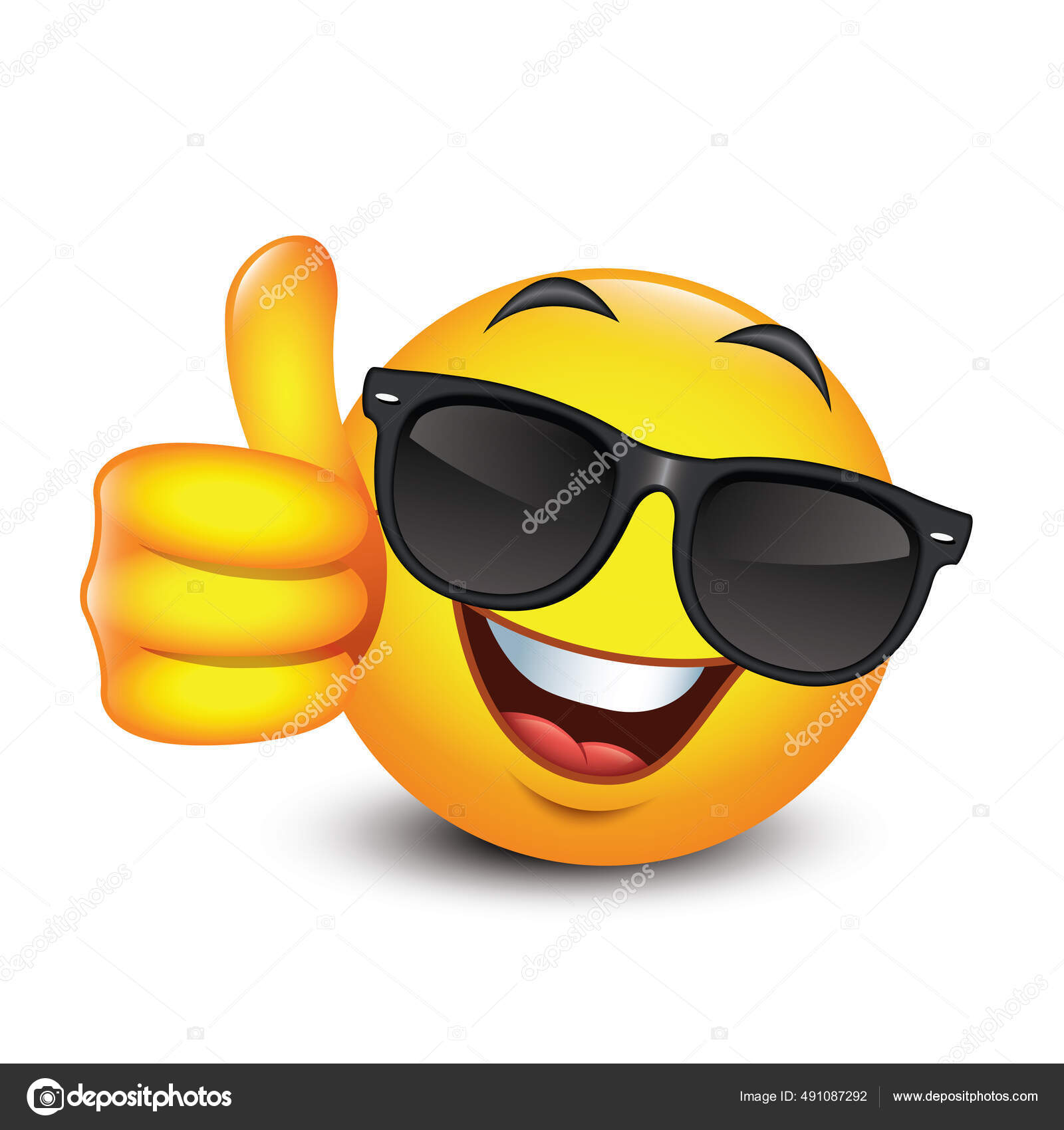 Emoticono De Pulgares Hacia Arriba Feliz Emoji De Pulgar Hacia Arriba