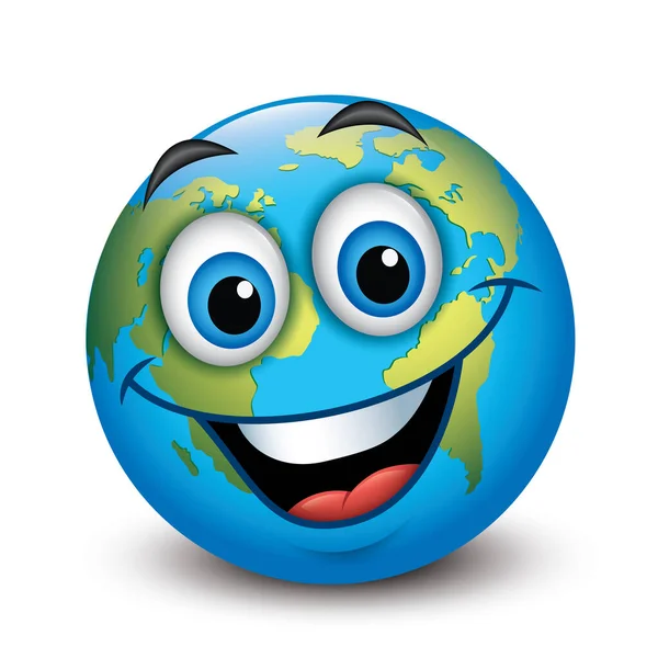 Happy Smiling Earth Emoticon Emoji Love Vector Illustration Stock ...