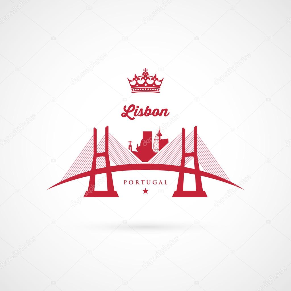 Lisbon bridge symbol — Stock Vector #60538469