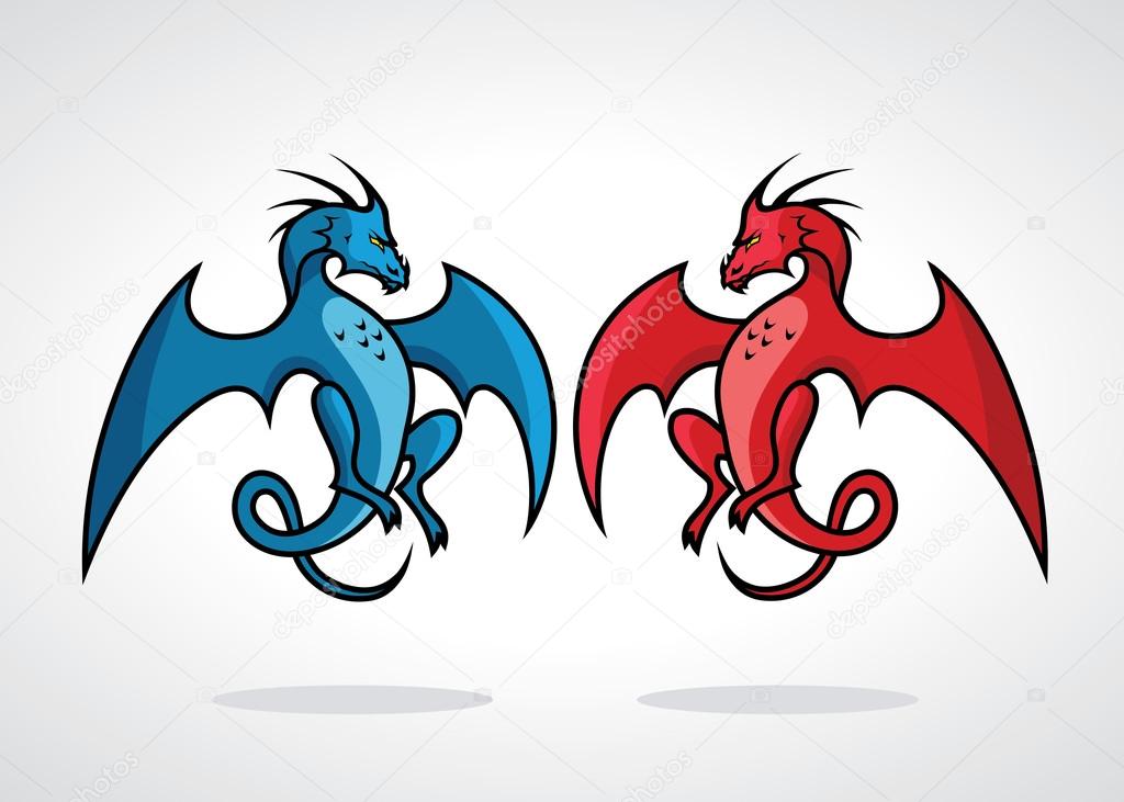 Blue And Red Dragons