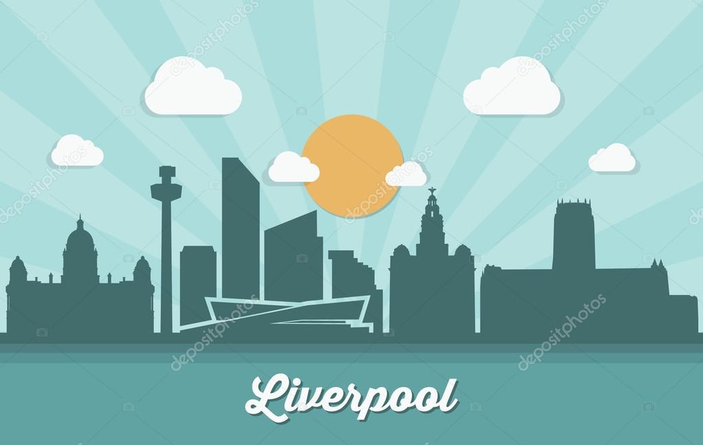 Liverpool city skyline — Stock Vector © I.Petrovic #86124412