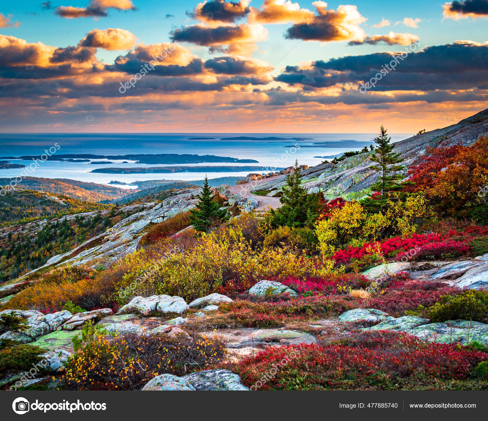 Cadillac Mountain Acadia National Park Maine Stock Photo by ...