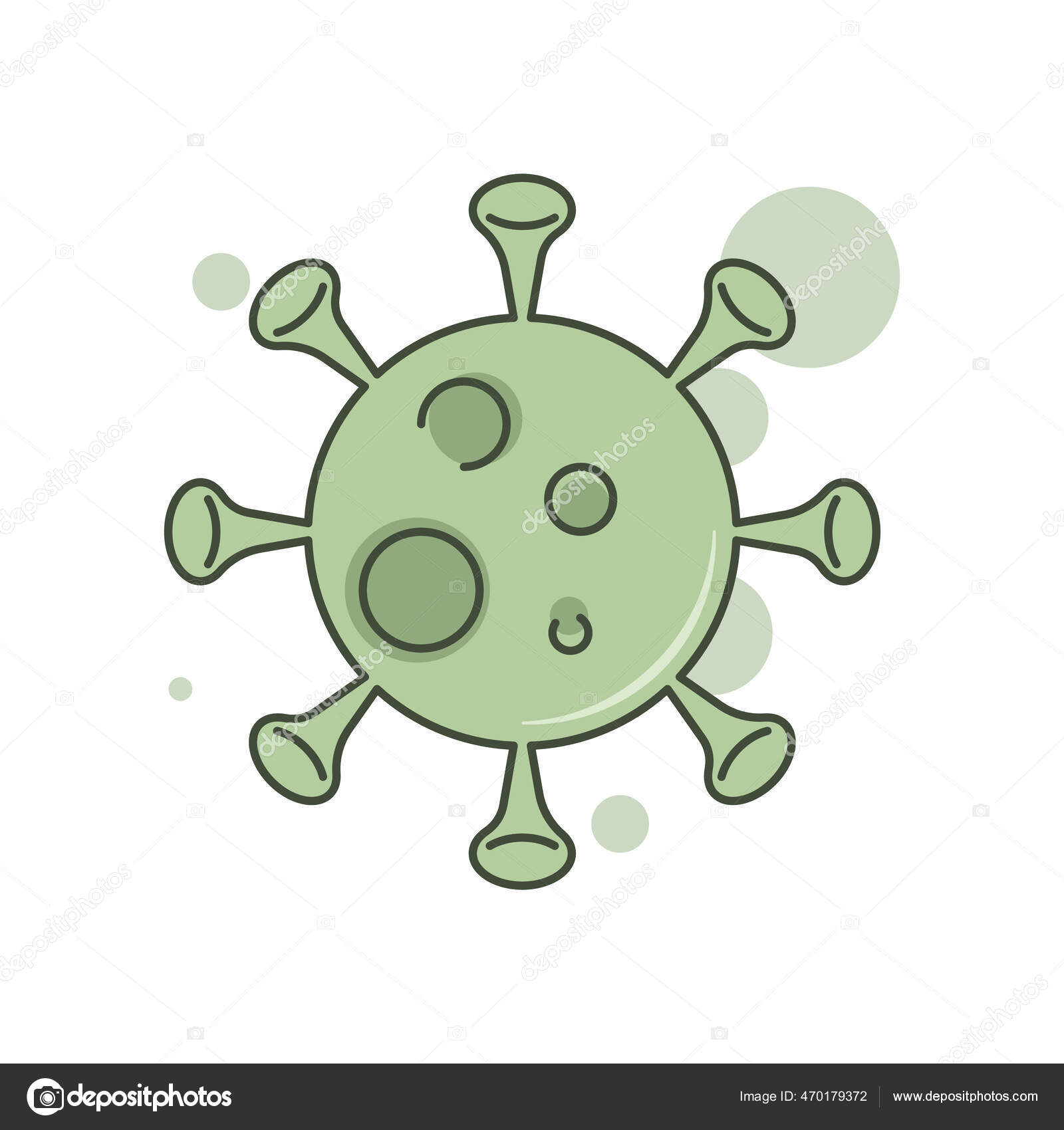 Virus Spikes Icon Coronavirus Flat Style Illustration Isolated Stock ...