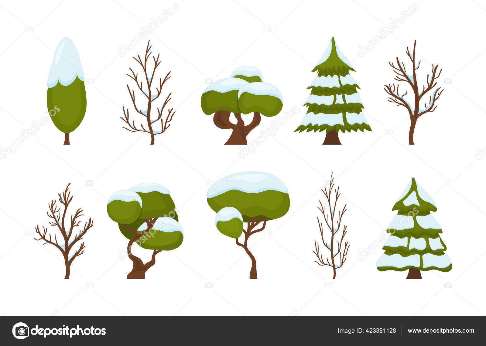 Winter snow trees. Stock Vector by ©Poliashenko 423381128