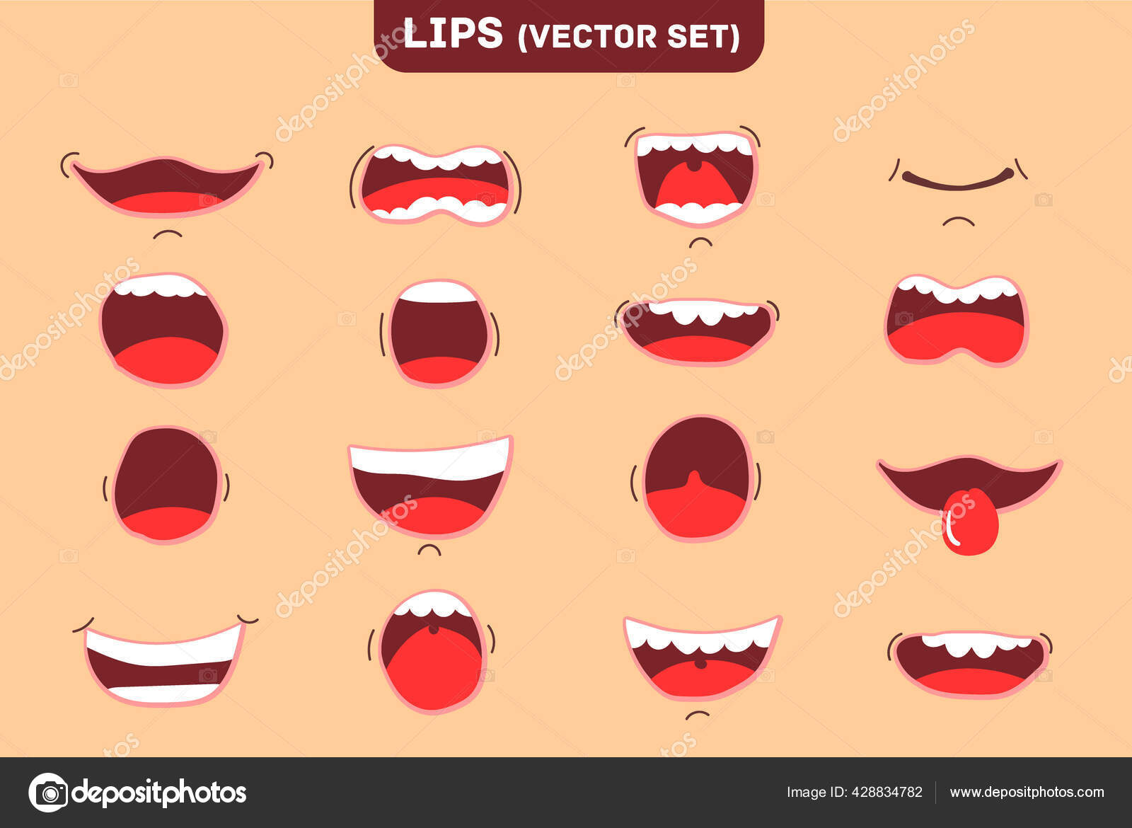 Set mouth animation. Stock Photo by ©Poliashenko 428834782
