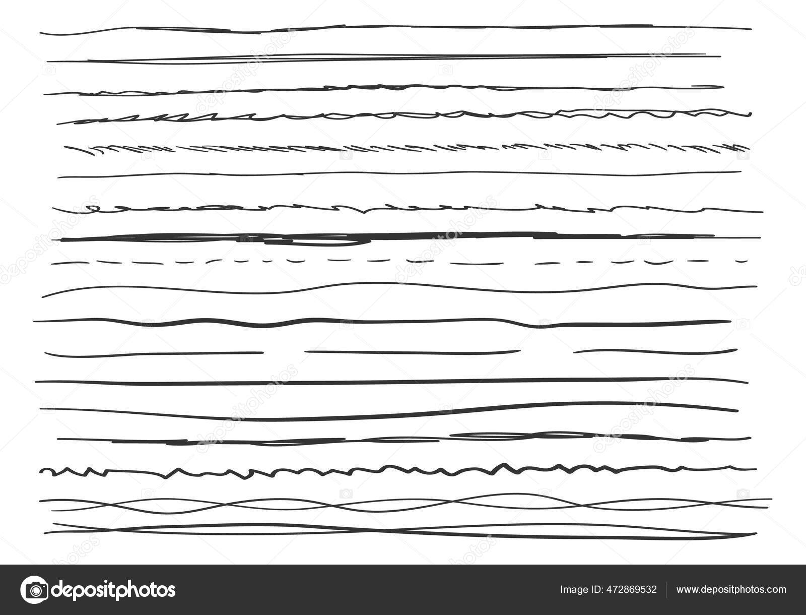 Set of wavy hand drawn horizontal lines. Stock Vector by ©Poliashenko ...