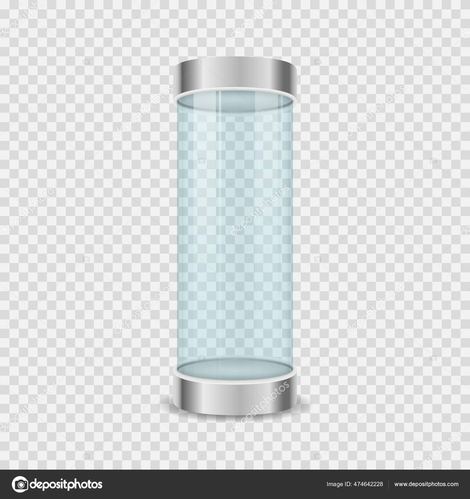 Glass box cylinder, crystal cube for showcases. Stock Vector Image by ...