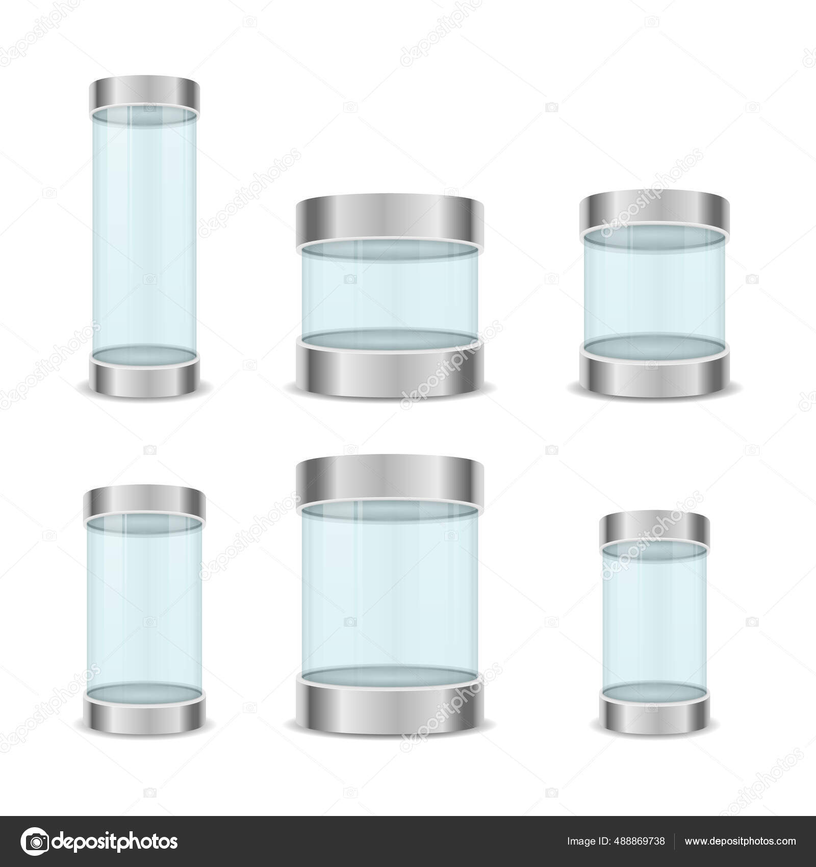 Glass box cylinder, crystal cube for showcases. Stock Vector by ...