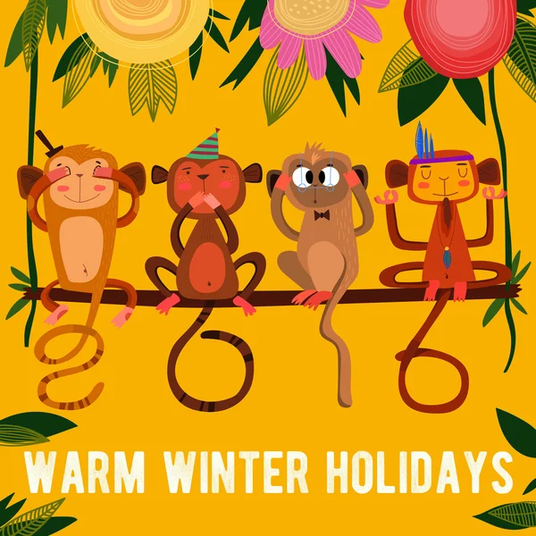 134 Four monkeys Vector Images | Depositphotos