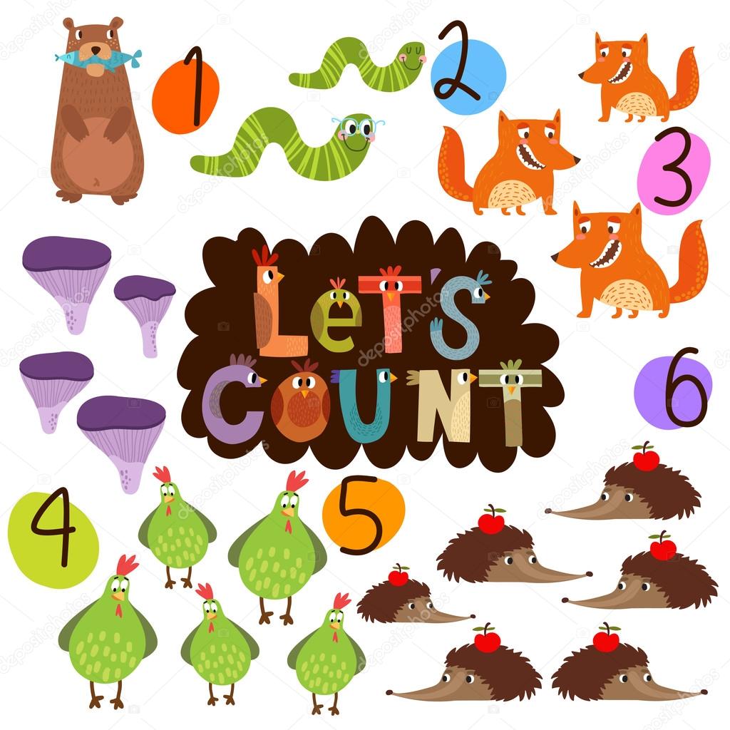 Let's Count cartoon Stock Illustration by ©ovocheva #90634338