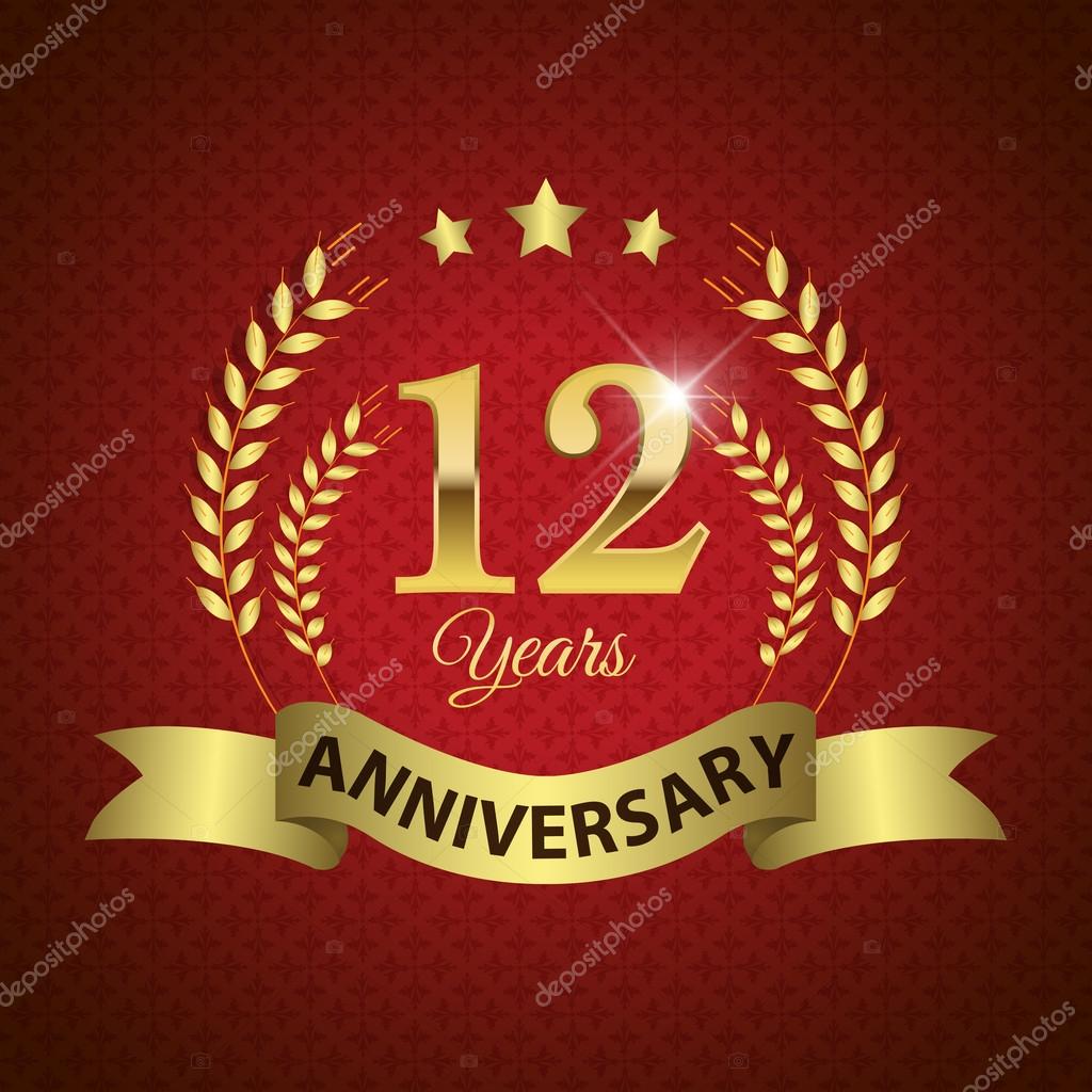 Selo de aniversário de 12 anos — Vetor de Stock © harshmunjal #59522509