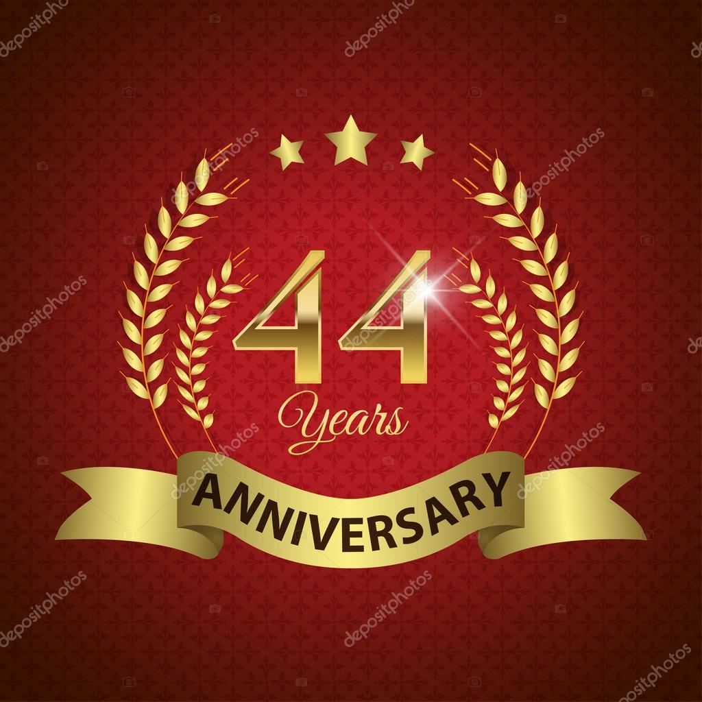 44 Years Anniversary Seal Stock Vector Image by ©harshmunjal #59522791