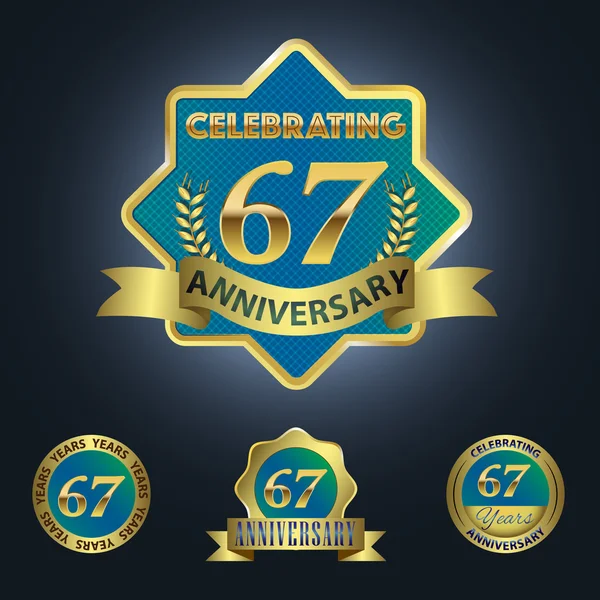 67 anos aniversário imágenes de stock de arte vectorial | Depositphotos