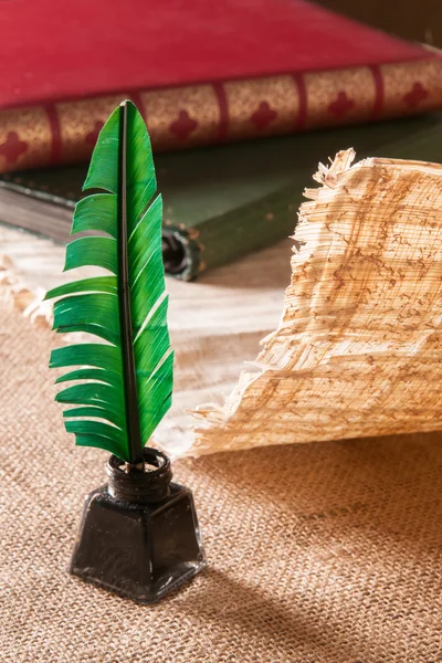 Quill pen and papyrus sheet Stock Photo by ©siculodoc 100036254