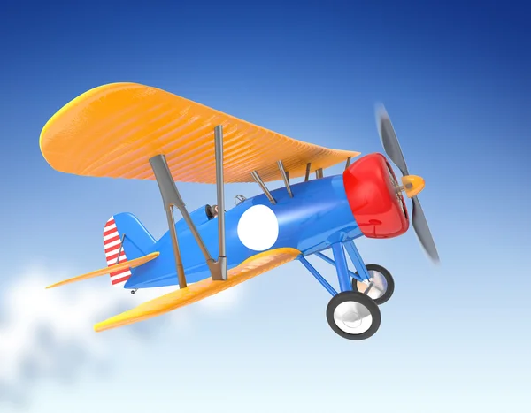 Yellow and blue biplane isolated on white background Stock Photo by ...