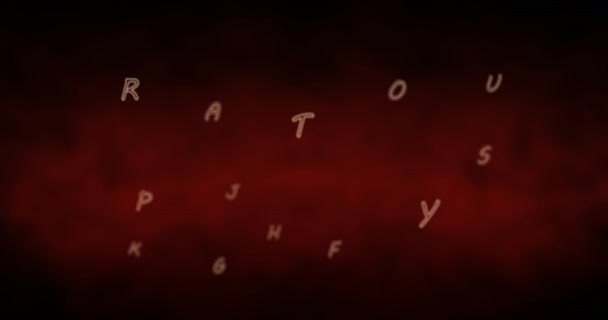 Digital Animation English Alphabets Floating Moving Red Background ...