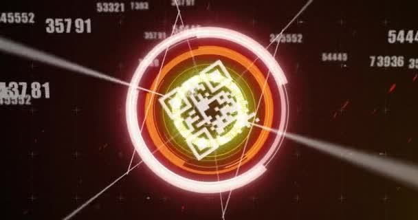 Animation Code Scope Scanning Numbers Changing Neon Elements Background Digital — Stock Video ...