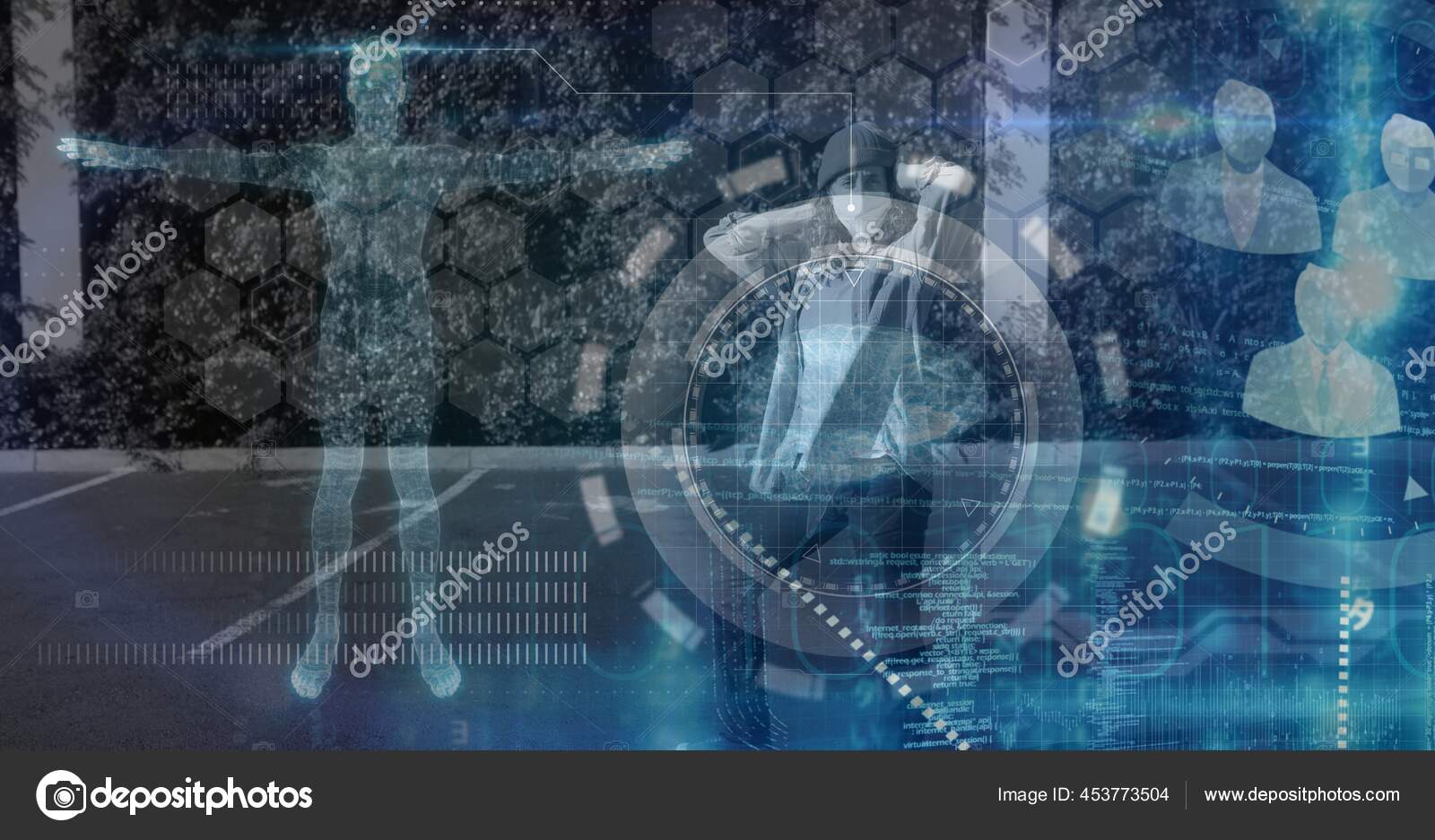 Digital Illustration Human Body Human Brain Models Data Processing ...