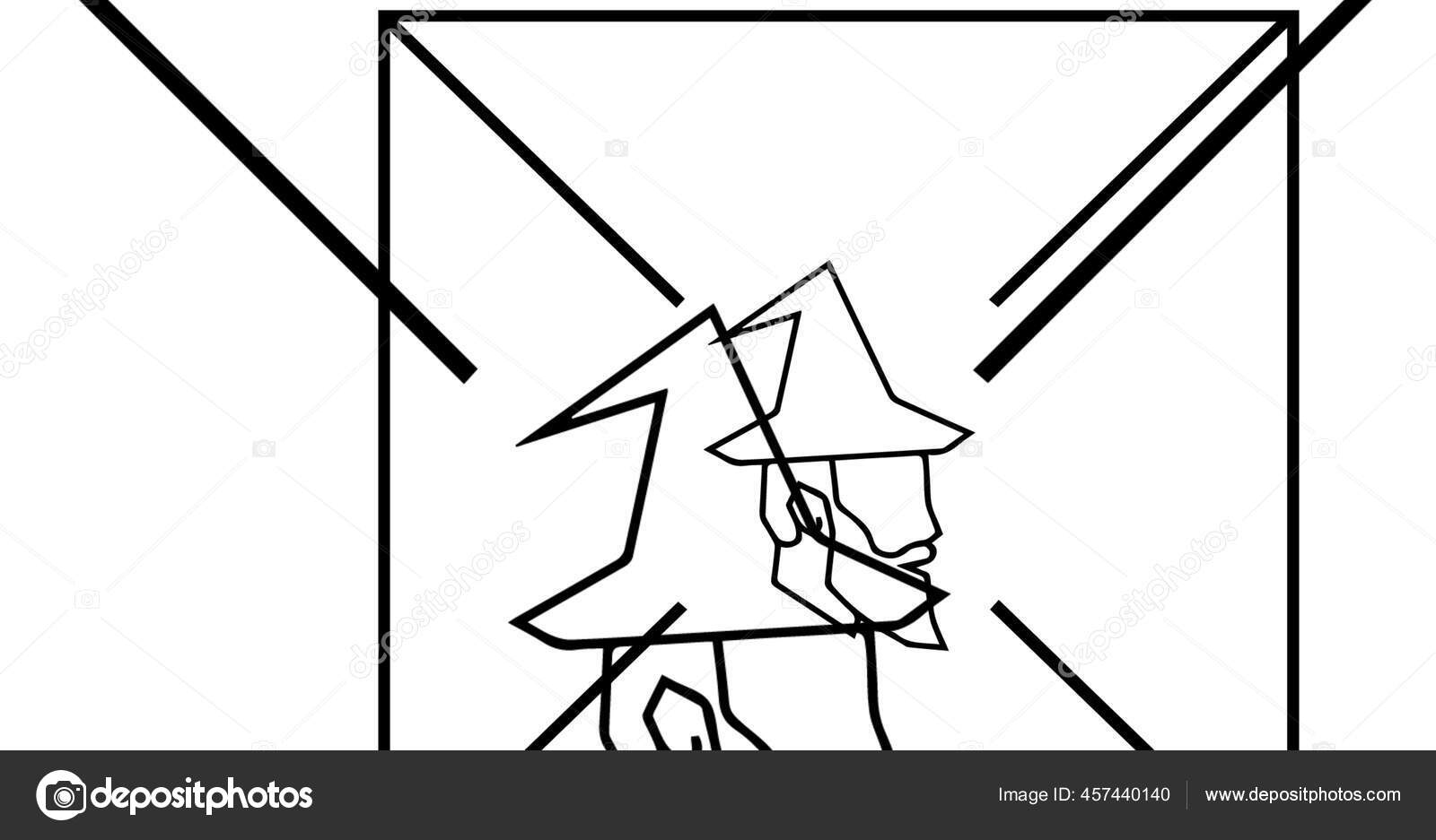 Man Wizard Hat Icon Illustration — Stock Photo © vectorfusionart #457440140