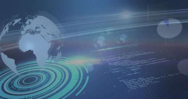 Animation Network Connections World Map Purple Background — Stock Video ...