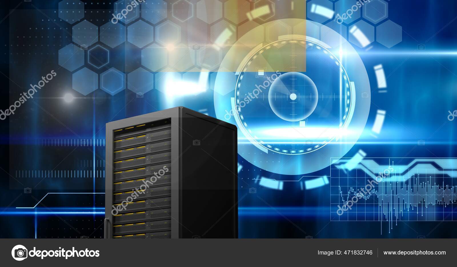 Composition Computer Server Scope Scanning Global Technology Data Processing Computing — Stock ...