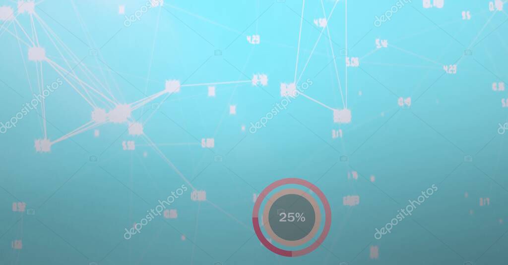 Composici n de 25 por ciento en las estad sticas del gr fico circular y la red de conexiones ...