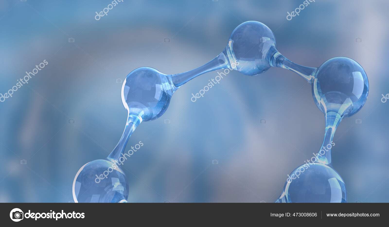Molecular Structure Floating Blue Background Chemistry Biology Medical Science Concepts Stock