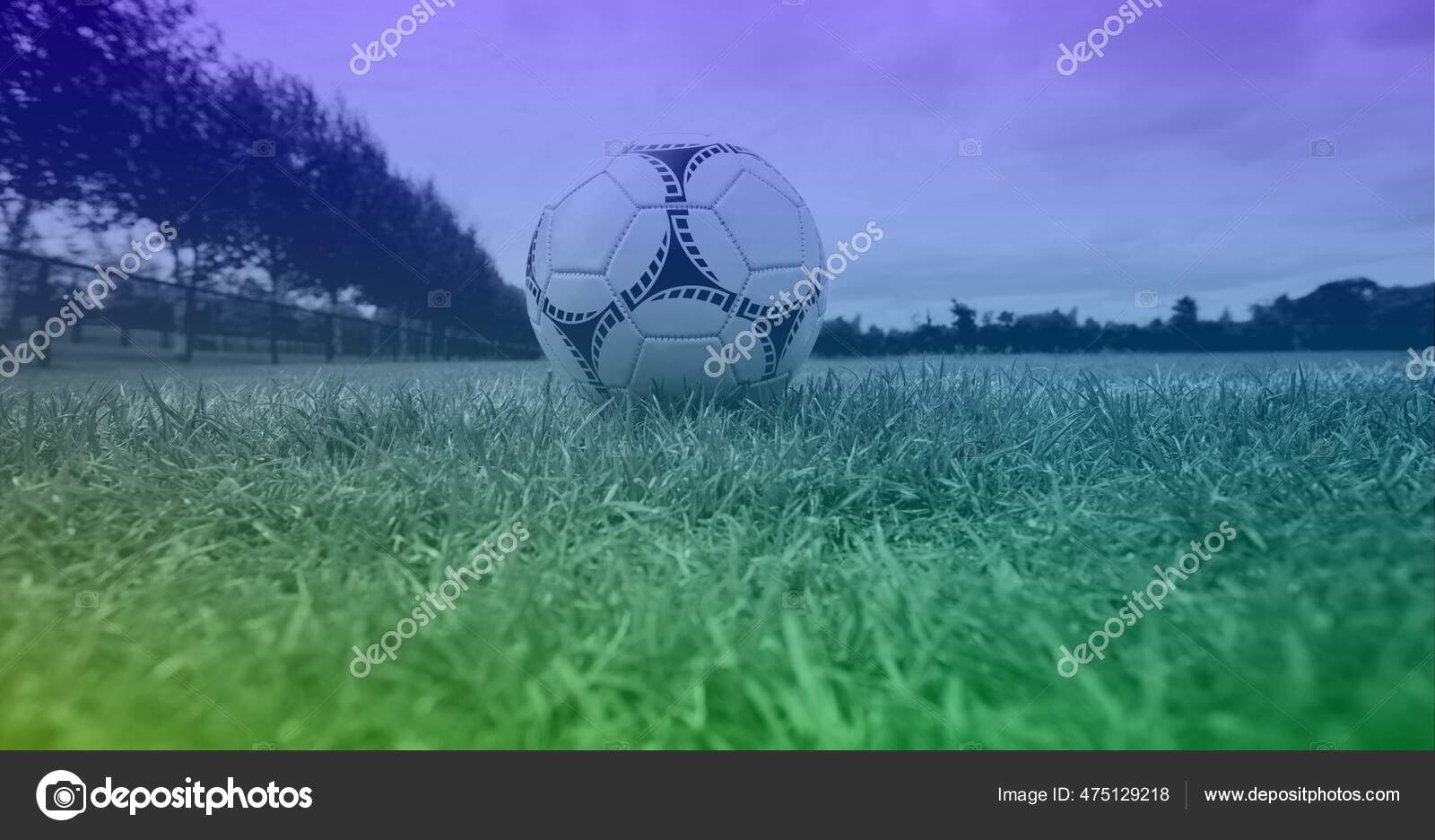 Composition Football Grass Pitch Copy Space Green Purple Tint Sport ...