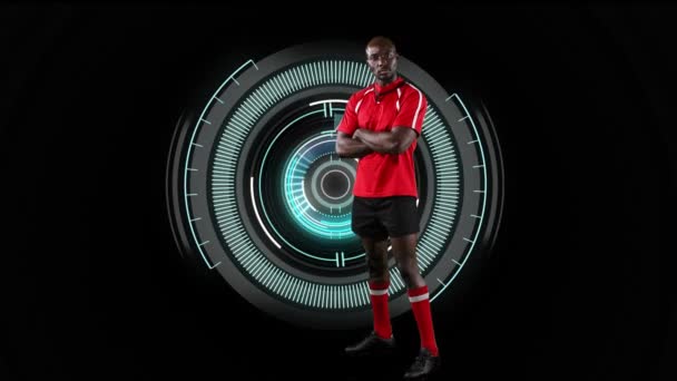 Animation African American Footballer Scope Scanning Global Sports ...