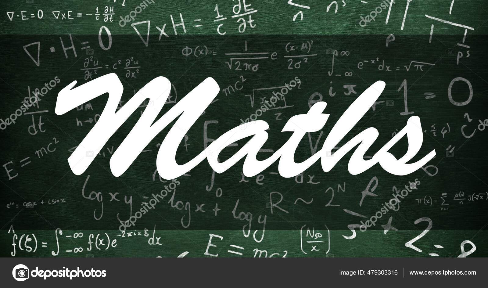 Composition Text Maths White Chalkboard Maths Equations School ...