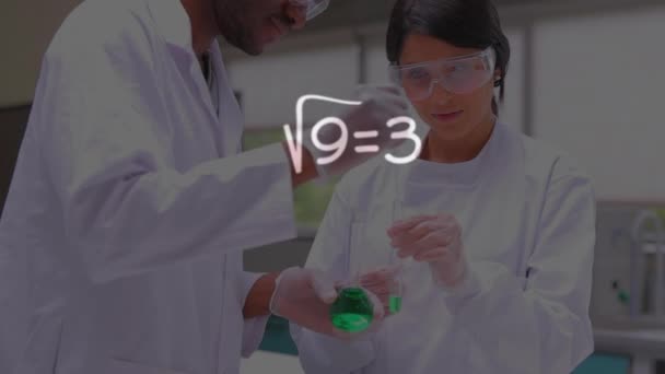 Mathematical Diagrams Male Female Health Workers Using Microscope ...