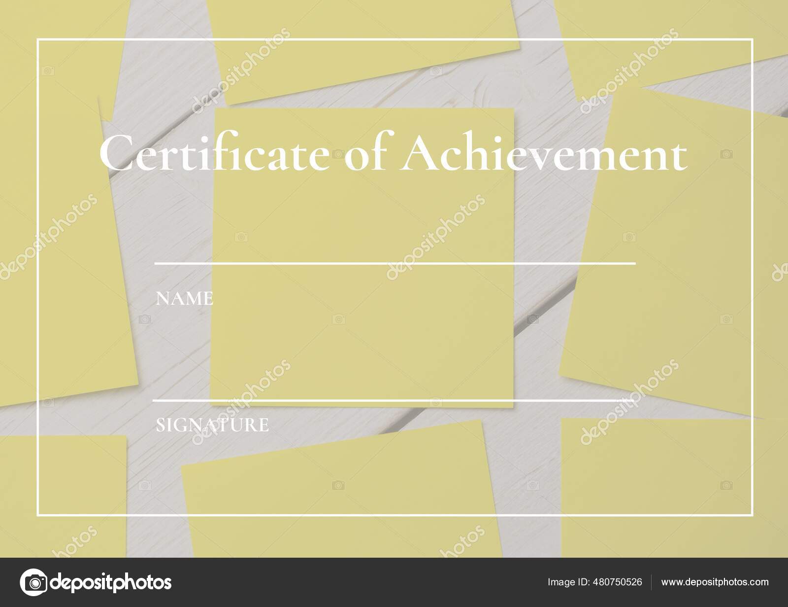 Certificate Achievement Text White Lines Copy Space Memo Notes Wooden ...