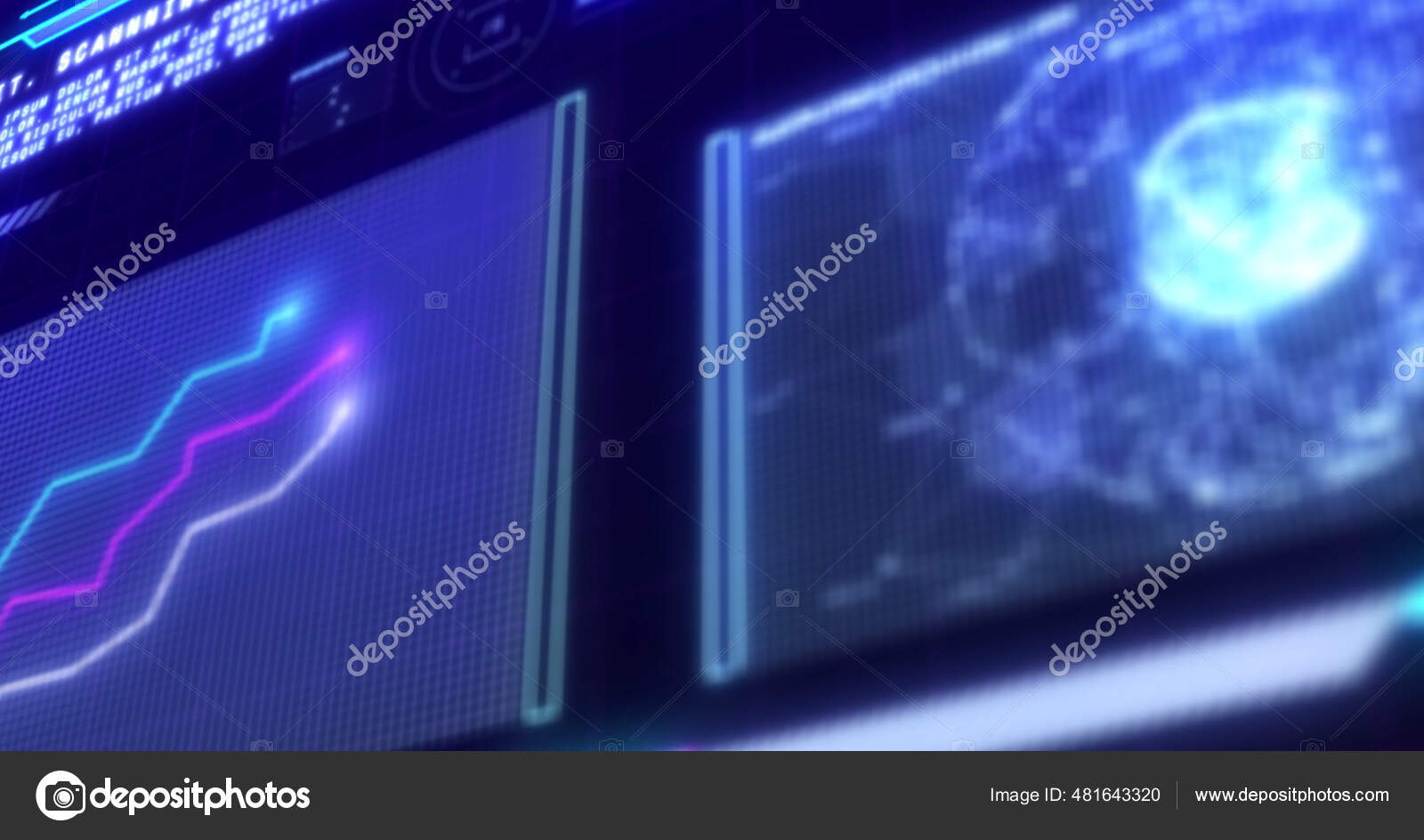 Digital Image Digital Interface Data Processing Blue Background ...