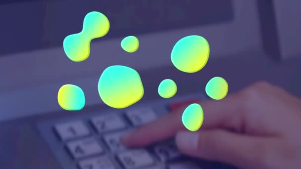 Animation Green Yellow Blobs Moving Spotlight Hand Using Numeric Keypad ...