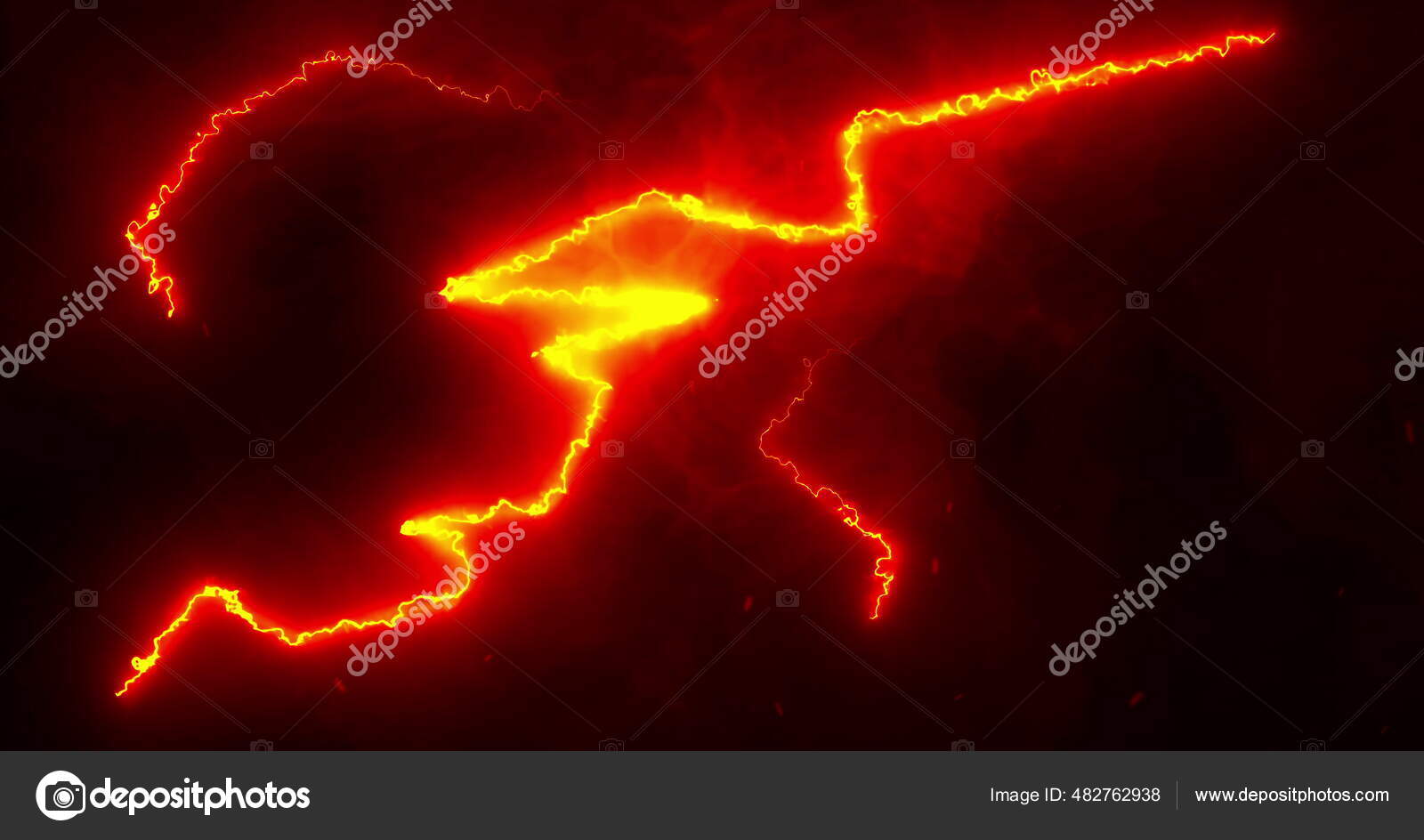 Red Lightning Bolts Background