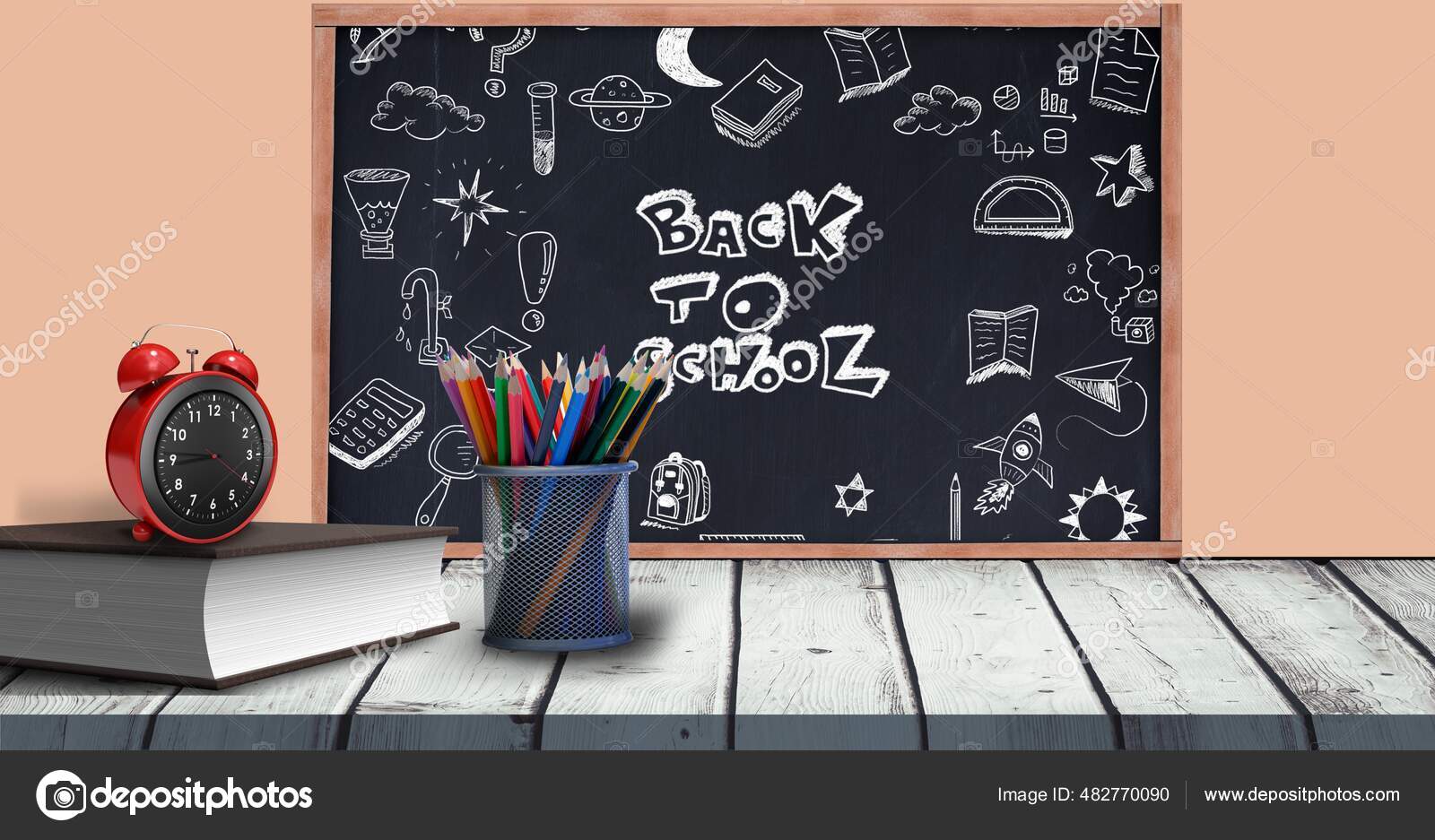 Composition Back School Text School Items Education School Learning ...